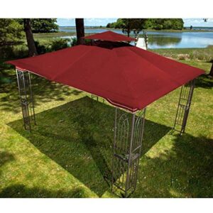 Sunjoy Expand Your Outdoor Living Space with a 10 x 12 Regency II Patio Gazebo with Mosquito Netting in Maroon