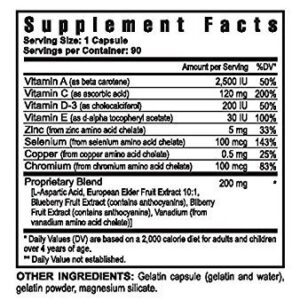 100mcg Selenium Plus A, C. D3, E, Copper & Chromium - 90 CAPS