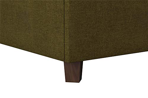 Novogratz Brittany Upholstered Platform Bed Frame, Green Linen, King