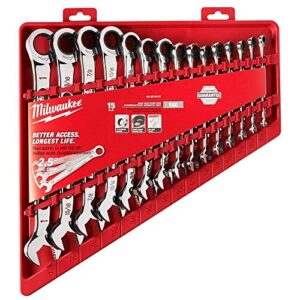 milwaukee electric tools mlw48-22-9416 ratcheting combination wrench set - sae