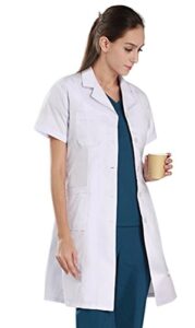 women's white lab coats doctor workwear - unisex lab coat scrubs adult uniform, xl