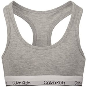 Calvin Klein Girls' Big Modern Cotton Molded Bralette, Heather Grey, Medium