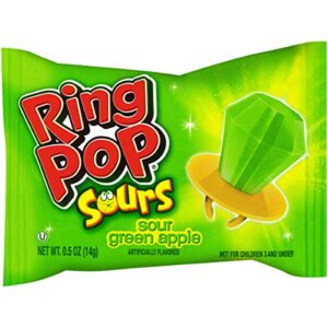 Ring Pop Sours Individually Wrapped Halloween Bulk Lollipop Variety Party Pack – 30 Count Lollipop Suckers W/ Assorted Flavors - Fun Candy For Halloween Candy Bowls, Parties & Trick Or Treating Bags