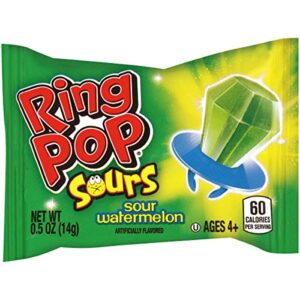 Ring Pop Sours Individually Wrapped Halloween Bulk Lollipop Variety Party Pack – 30 Count Lollipop Suckers W/ Assorted Flavors - Fun Candy For Halloween Candy Bowls, Parties & Trick Or Treating Bags