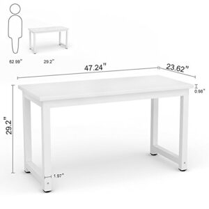 Tribesigns Modern Simple Style Computer Desk PC Laptop Study Table Workstation for Home Office White