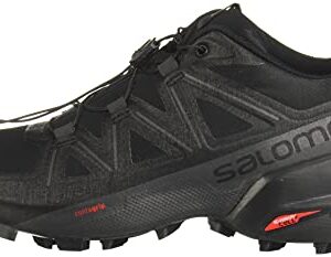 Salomon Speedcross 5 Trail Running Shoes for Women, Black/Black/Phantom, 7.5