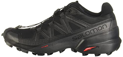 Salomon Speedcross 5 Trail Running Shoes for Women, Black/Black/Phantom, 7.5