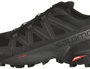 Salomon Speedcross 5 Trail Running Shoes for Men, Black/Black/Phantom, 11