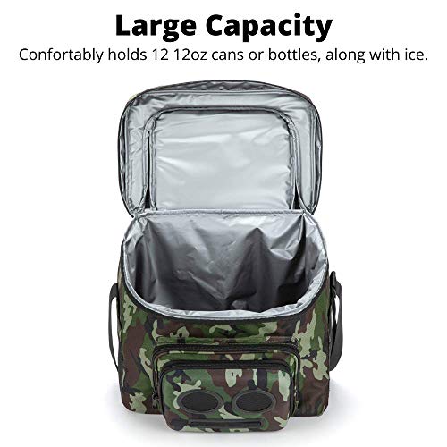 Super Real Business The #1 Cooler with Speakers on Amazon. 20-Watt Bluetooth Speakers for Parties/Festivals/Boat/Beach. Rechargeable, Works with iPhone & Android (Camo, 2023 Edition)