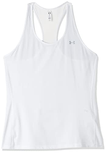 Under Armour Women's HeatGear Armour Racer Tank , White (100)/Metallic Silver , Small