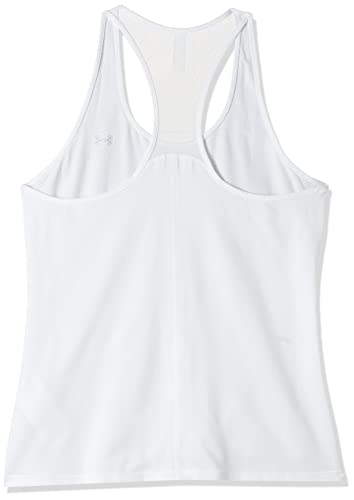 Under Armour Women's HeatGear Armour Racer Tank , White (100)/Metallic Silver , Small