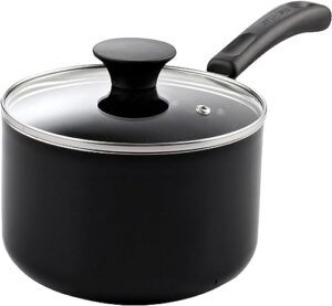 cook n home nonstick saucepan, 2 quart, black