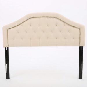 christopher knight home killian headboard - fully upholstered, queen / full, beige