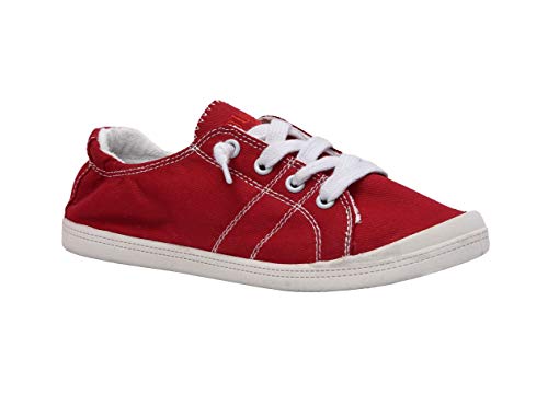 Dunes Sport Women's Reesa Canvas Sneaker, Red, 7