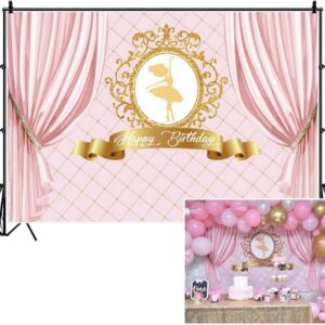 CSFOTO 5x3ft Ballerina Birthday Backdrop Party Decorations Cinderella Party Supplies Ballet Backdrop 4 Years Birthday Background Ballerina Backdrop Birthday Party Banner