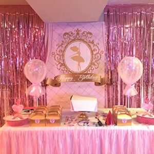 CSFOTO 5x3ft Ballerina Birthday Backdrop Party Decorations Cinderella Party Supplies Ballet Backdrop 4 Years Birthday Background Ballerina Backdrop Birthday Party Banner