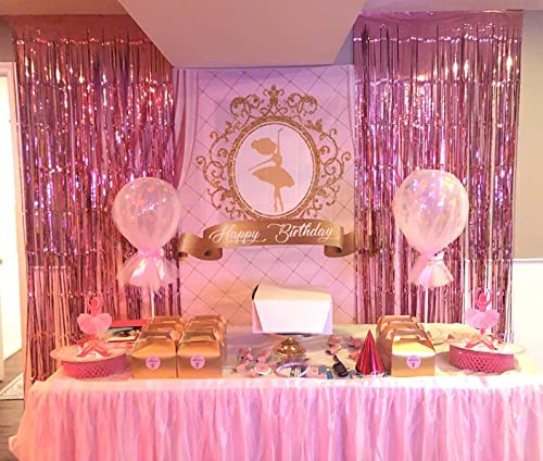 CSFOTO 5x3ft Ballerina Birthday Backdrop Party Decorations Cinderella Party Supplies Ballet Backdrop 4 Years Birthday Background Ballerina Backdrop Birthday Party Banner