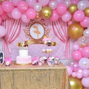 CSFOTO 5x3ft Ballerina Birthday Backdrop Party Decorations Cinderella Party Supplies Ballet Backdrop 4 Years Birthday Background Ballerina Backdrop Birthday Party Banner