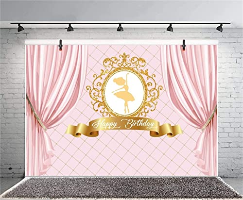 CSFOTO 5x3ft Ballerina Birthday Backdrop Party Decorations Cinderella Party Supplies Ballet Backdrop 4 Years Birthday Background Ballerina Backdrop Birthday Party Banner