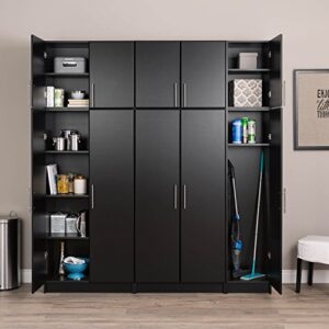 Prepac Elite Functional Tall Shop Cabinet with Adjustable Shelves, Simplistic Freestanding 2-Door Garage Cabinet 16" D x 32" W x 65" H, Black, BES-3264