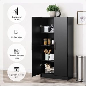 Prepac Elite Functional Tall Shop Cabinet with Adjustable Shelves, Simplistic Freestanding 2-Door Garage Cabinet 16" D x 32" W x 65" H, Black, BES-3264