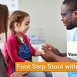 Vaunn Medical Foot Step Stool with Handle and Anti Skid Rubber Platform, Lightweight and Sturdy Stool for Children, Adults and Seniors, Chrome