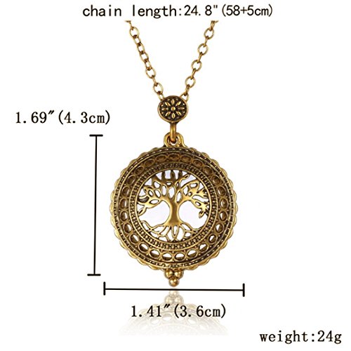 Sherry Magnifiers 5X Antique Hanging Magnifier Hollow Out Necklace Pendant Map Reading Magnifying Glass (Gold 02)