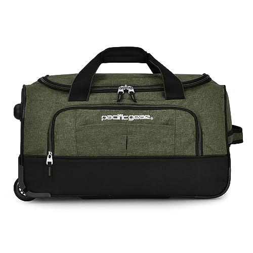 Pacific Gear Wheeled Rolling Duffel Bag, Durable Design, Telescoping Handle, Multiple Compartments, Tie-Down Capabilities