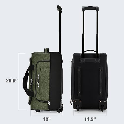 Pacific Gear Wheeled Rolling Duffel Bag, Durable Design, Telescoping Handle, Multiple Compartments, Tie-Down Capabilities