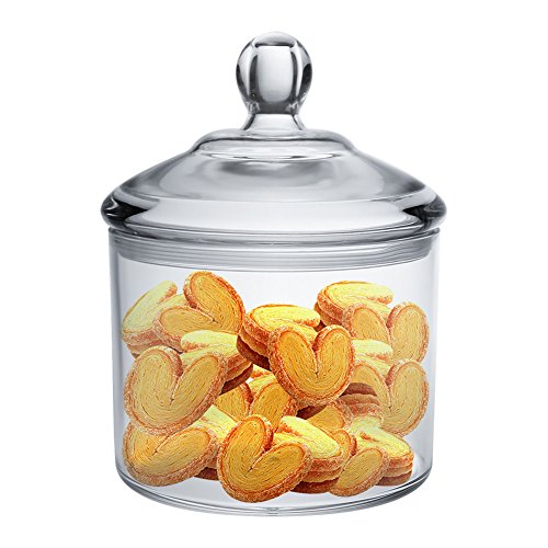 Vinkoe Kitchen Cookie Jar, Clear Acrylic Airtight Jar for Nuts, Cookies, Candy, Chocolate, 40 OZ