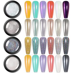 born pretty chrome powder,metallic mirror pearl holographic pigment powder manicure nail art decoration sets