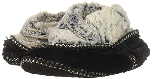 Dearfoams womens Beth Furry Foldover Boot Slipper, Black, Medium US