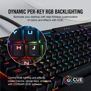 Corsair K70 RGB MK.2 Rapidfire Mechanical Gaming Keyboard - USB Passthrough & Media Controls - Fastest & Linear - Cherry MX Speed - RGB LED Backlit