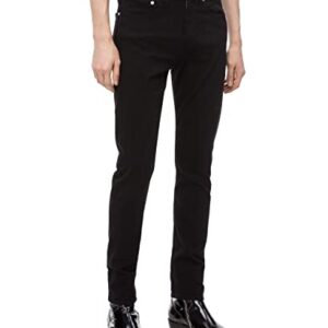 Calvin Klein Men Skinny Fit Jeans, Black, 32W x 30L