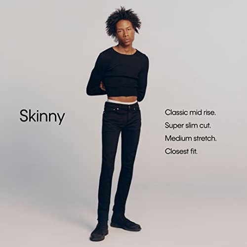 Calvin Klein Men Skinny Fit Jeans, Black, 32W x 30L