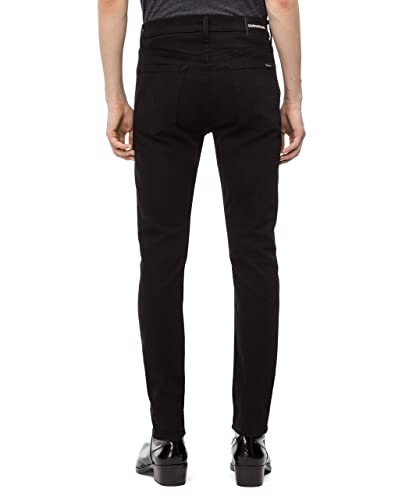 Calvin Klein Men Skinny Fit Jeans, Black, 32W x 30L