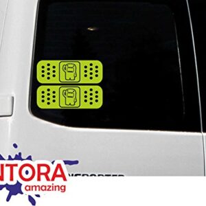 JINTORA Sticker - Decal - JDM - Die Cut - domo kun Band Aid Small 2nd - 187x99 mm - JDM - Die Cut - Car - Truck - Bus - Window - Laptop - Coach - Rear Window - Yellow Green