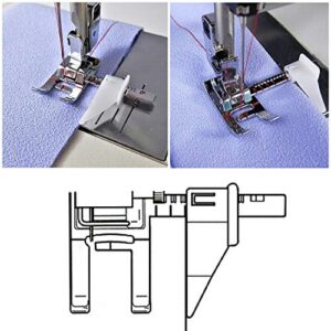 DREAMSTITCH 250026947, BLSA-SGF Adjustable Guide Presser Foot Max 7mm Zigzag-Fits All Low Shank Snap-On Singer, Brother, Babylock, Janome, Juki, Elna and More Sewing Machine