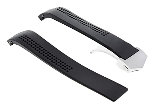 Ewatchparts 22MM RUBBER BAND STRAP COMPATIBLE WITH TAG HEUER CARRERA CALIBRE 5 16 17 WATCH BLACK