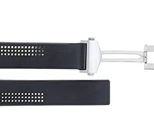 Ewatchparts 22MM RUBBER BAND STRAP COMPATIBLE WITH TAG HEUER CARRERA CALIBRE 5 16 17 WATCH BLACK