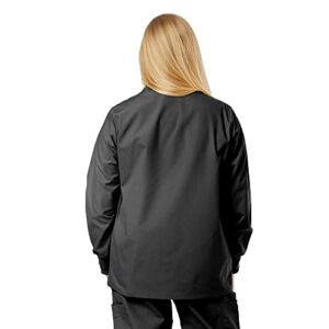 SPECTRUM UNIFORMS Scrub Jackets Doctor Lab Coat -Crew Neck Tops Unisex Soft Fabric Ideal | Medical Professionals, Hospital and Lab Work Wear Black