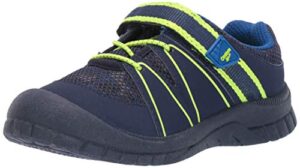 oshkosh b'gosh boy's xavi athletic bumptoe sneaker, navy, 5 m us toddler