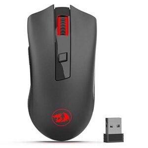 redragon m652 optical 2.4g wireless mouse with usb receiver, portable gaming & office mice, 5 adjustable dpi levels, 6 buttons for desktop, macbook, notebook, pc, laptop, computer