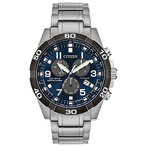 Citizen Men's Eco-Drive Sport Casual Brycen Chronograph Watch, Super Titanium™, Perpetual Calendar, Tachymeter 12/24 Hour Time, Alarm, Date