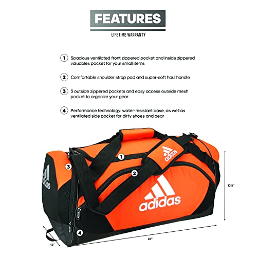 adidas Team Issue 2 Medium Duffel Bag Team Orange, One Size