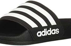 adidas Adilette Shower Slides, Core Black/White/Core Black, 5 US Unisex Big Kid