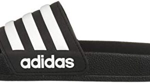 adidas Adilette Shower Slides, Core Black/White/Core Black, 5 US Unisex Big Kid