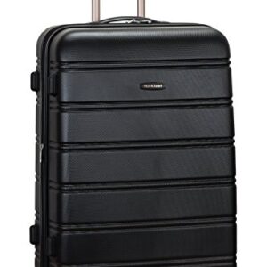 Rockland Melbourne Hardside Expandable Spinner Wheel Luggage, Black, Checked-Large 28-Inch