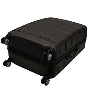 Rockland Melbourne Hardside Expandable Spinner Wheel Luggage, Black, Checked-Large 28-Inch