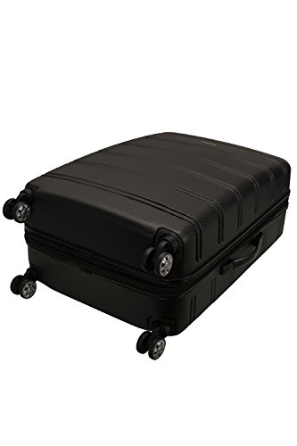 Rockland Melbourne Hardside Expandable Spinner Wheel Luggage, Black, Checked-Large 28-Inch